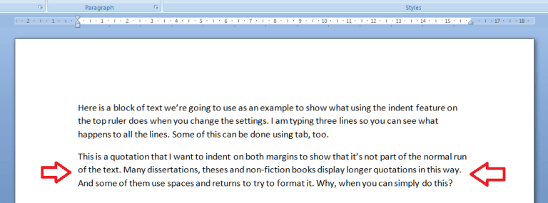My short cuts – indents and margins | LibroEditing proofreading ...