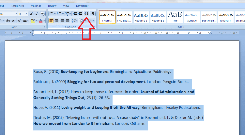 How to put text in alphabetical order in Word | LibroEditing ...