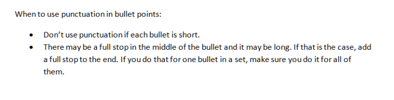 Bullet points – grammar and punctuation | LibroEditing proofreading ...