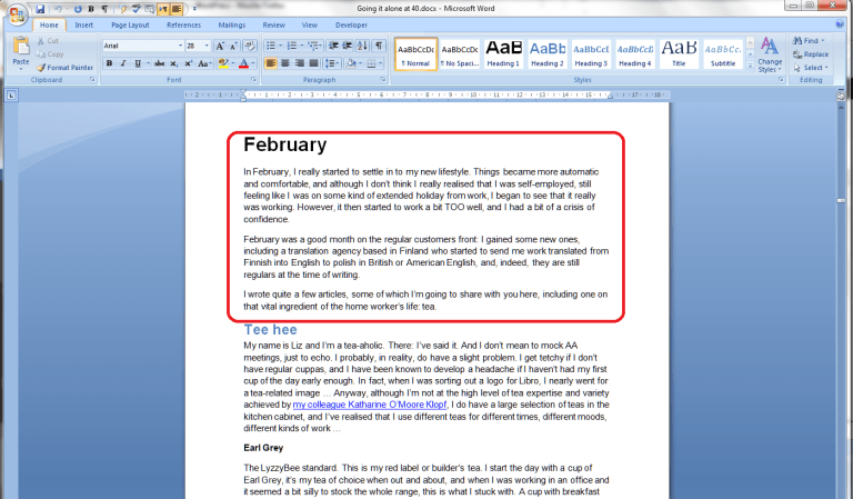 Using the split screen view in Word | LibroEditing proofreading ...