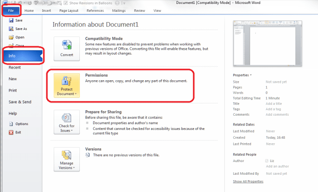How do I protect my document in Word 2010? | LibroEditing proofreading ...