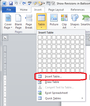 Using tables in Word 1 – Menus and options | LibroEditing proofreading ...