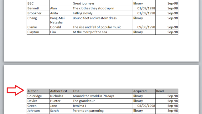 How do I keep my table headings over multiple pages in a Word document ...