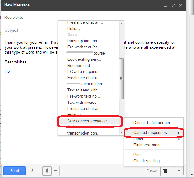 Using Canned Responses in Gmail to create default email templates ...