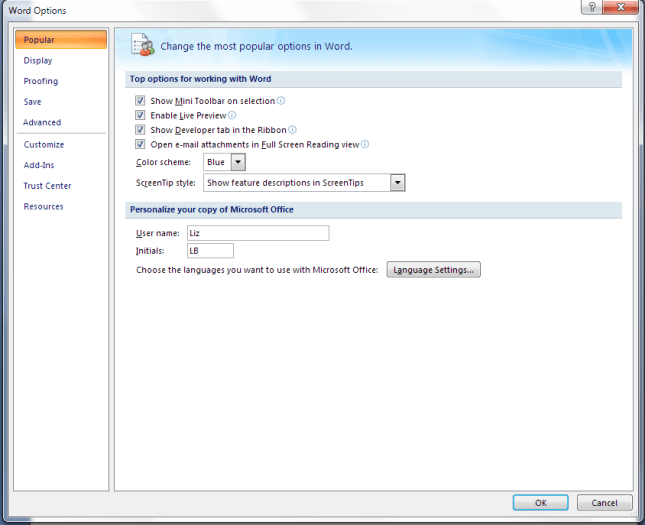 How do I access Word Options in Word 2007, 2010 and 2013 ...
