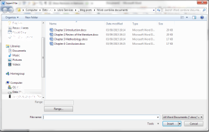How do I combine several Word documents into one document ...