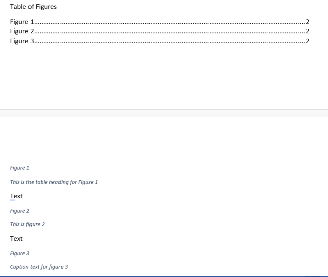 How do you create a two-line figure caption and a one-line entry in ...