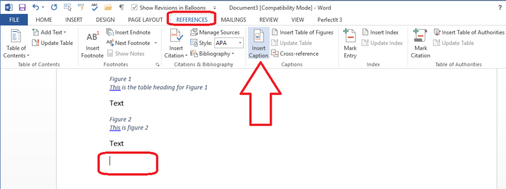 How do you create a two-line figure caption and a one-line entry in ...