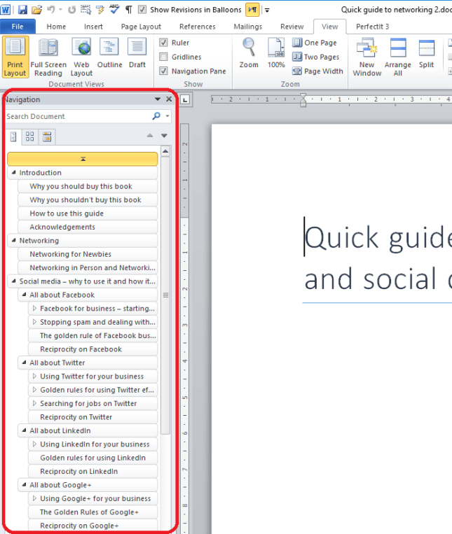 How do I view my Navigation pane in Word? How do I see the headings in ...