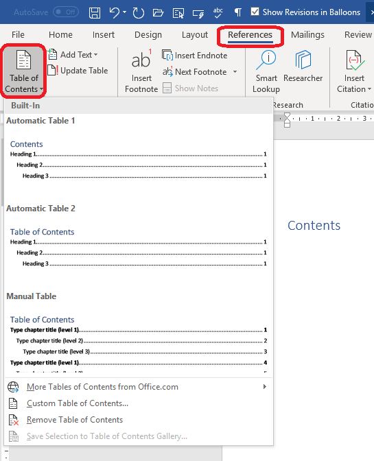How to customise your contents page in Word | LibroEditing proofreading ...
